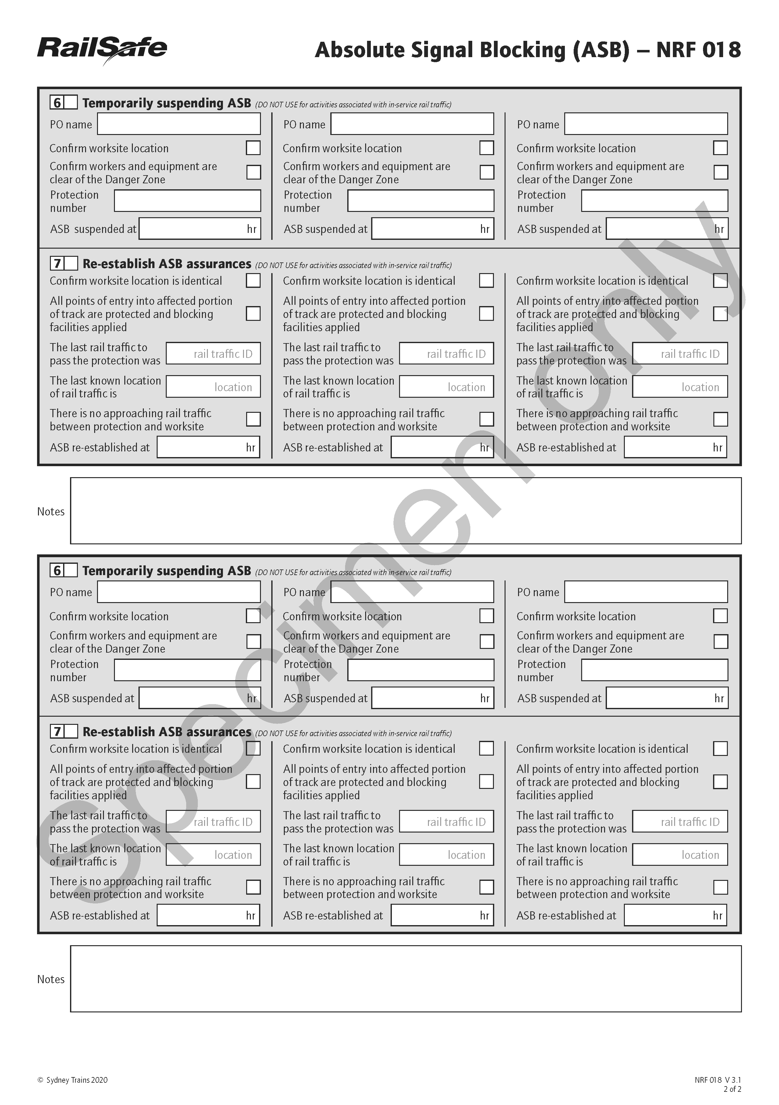 NPR 018 Using an Absolute Signal Blocking (ASB) Form | RailSafe