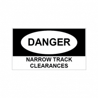NARROW TRACK CLEARANCES sign | RailSafe